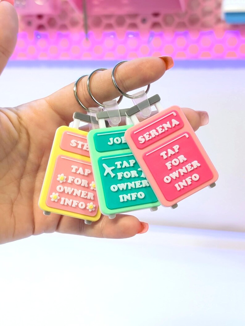 Editable Suitcase Bag Tag 3D Print File: Custom Travel Accessory (STL ...