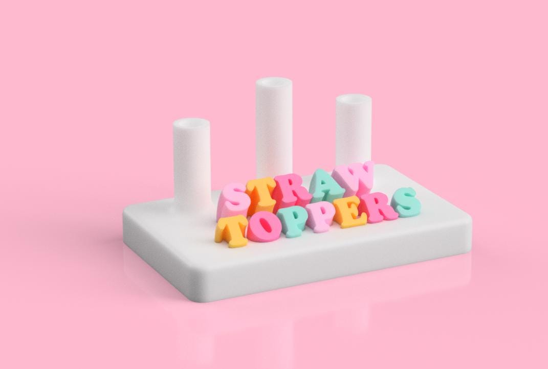 Multi Straw Holder - Straw Topper Display 3D Print File (STL & 3MF ...