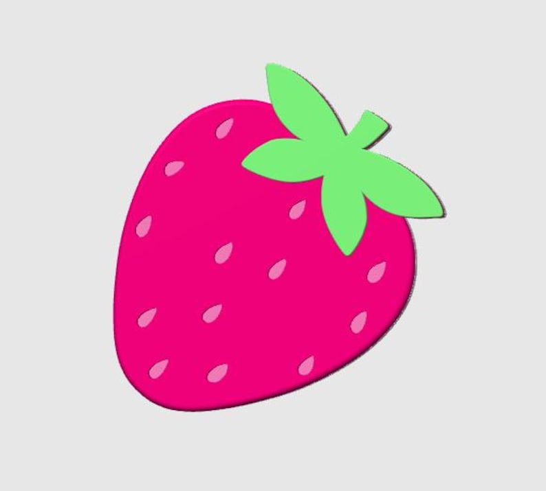 Strawberry Badge Reel Topper 3D Print File (STL & 3MF Digital Download ...