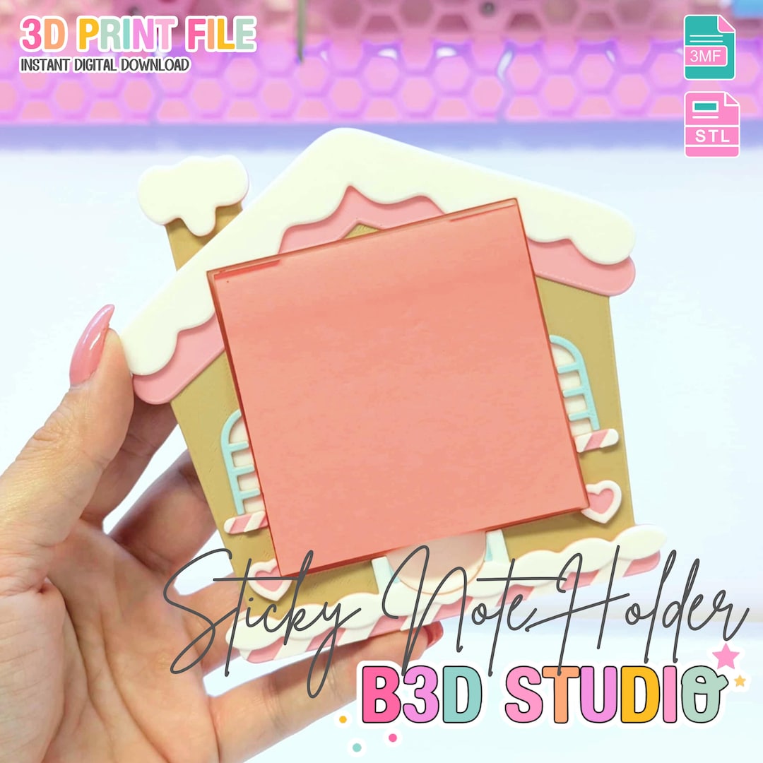 Gingerbread House Sticky Note Holder: 3D Print File (STL/3MF Digital ...