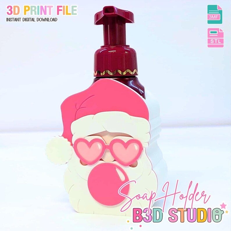Sassy Santa Soap Holder: 3D Print STL & 3MF File (digital Download) - Etsy