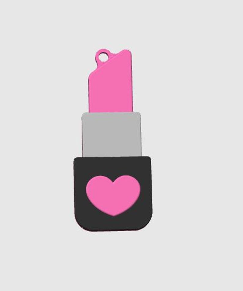 Lipstick NFC Keychain STL + 3MF: 3D Printable Makeup Artist Smart Tag ...