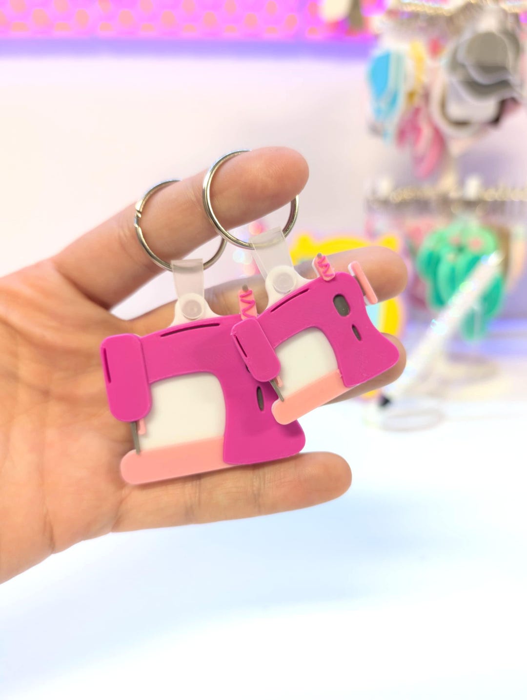 Retro Sewing Machine NFC Keychain: 3D Printer File (STL & 3MF Digital ...
