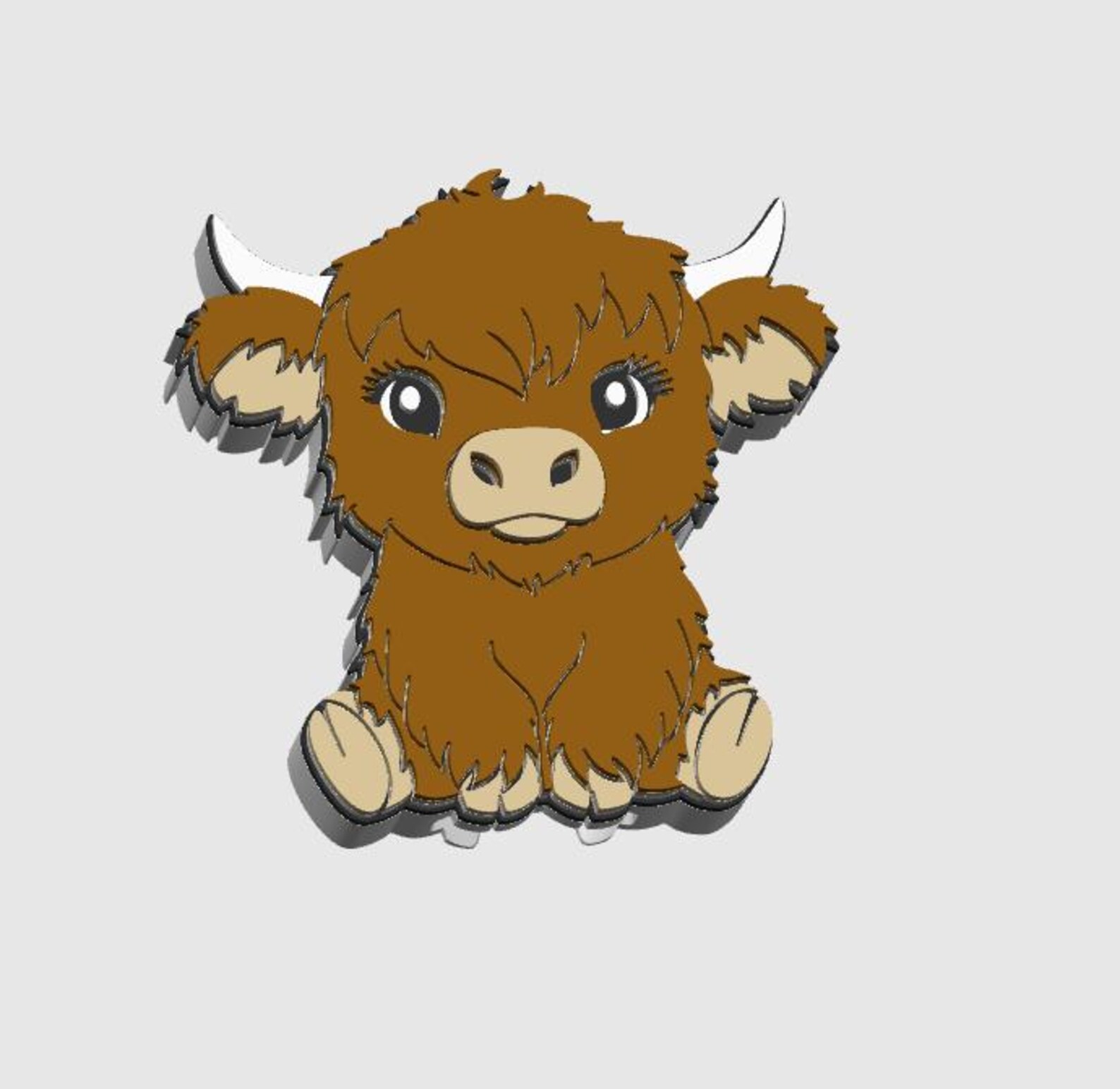 Highland Cow Can Opener Keychain 3D Print File (STL + 3MF Digital ...