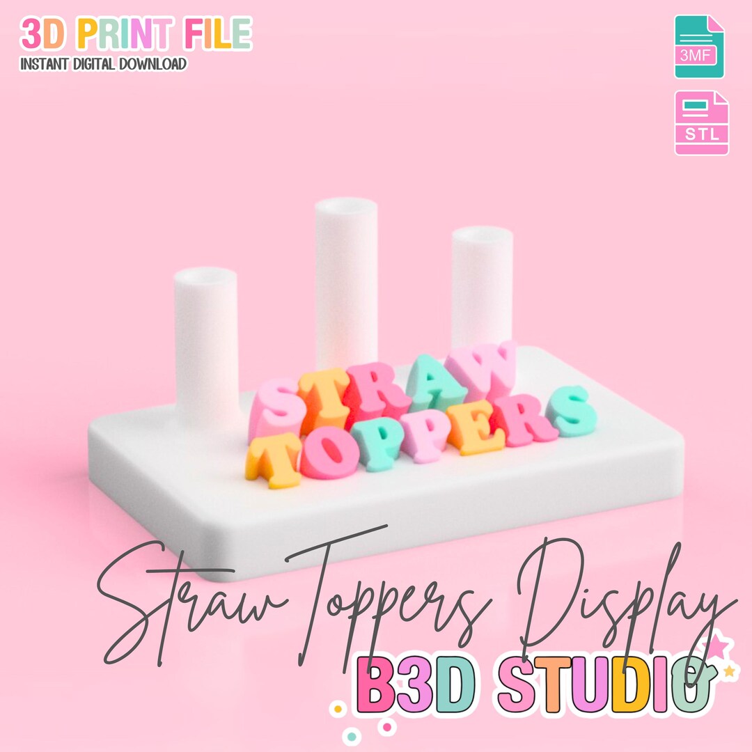 Multi Straw Holder - Straw Topper Display 3D Print File (STL & 3MF ...