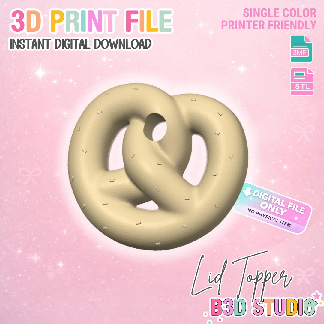 Pretzel Lid Topper 3D Print File: Glass Can STL & 3MF (digital Download ...