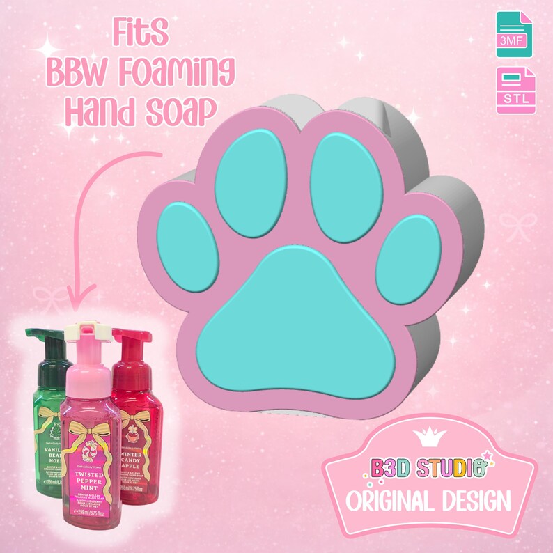 Dog Paw Soap Holder: 3D Print STL & 3MF File (digital Download) - Etsy