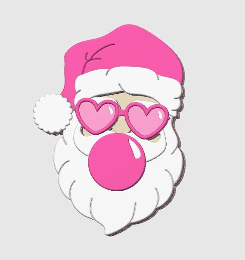 Sassy Santa Badge Reel Topper Flat Back 3D Print File (STL & 3MF ...