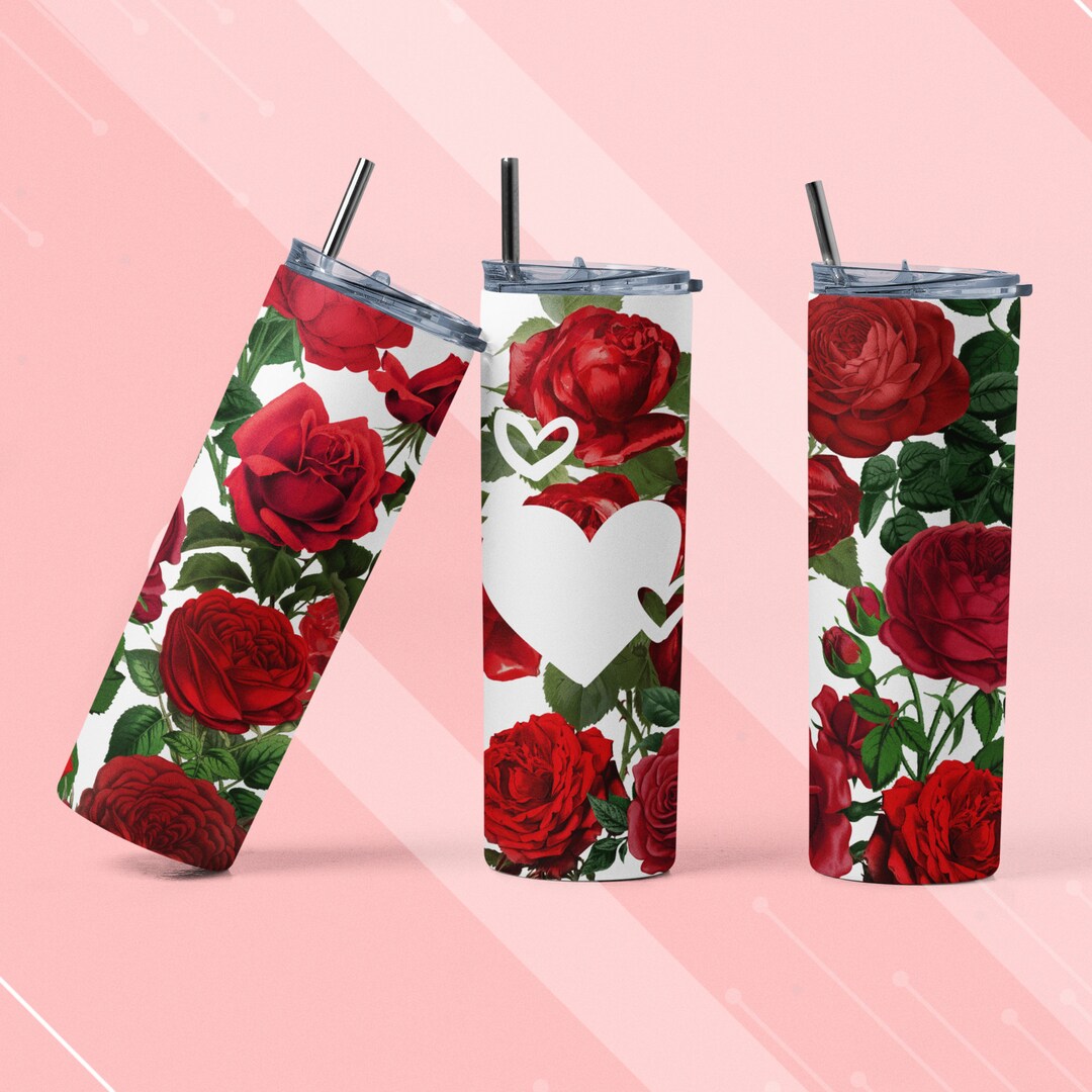 Rose Tumbler Wrap 20oz Straight - Etsy