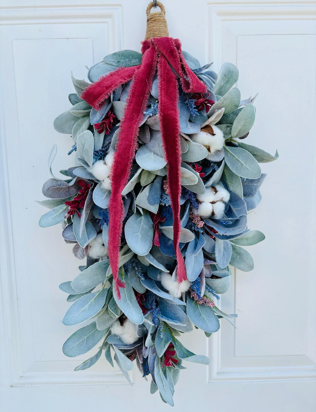 Spring Lambs Ear Door Swag, Farmhouse Rustic Decor - Etsy Canada