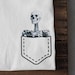 Skeleton Pocket T Shirt - Skeleton Pocket T Shirt - Skeleton T Shirt - Etsy