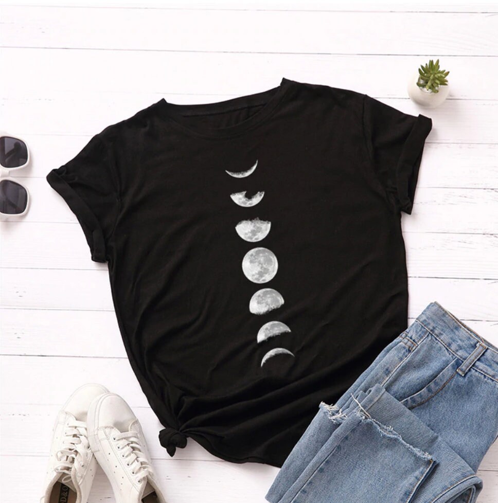 Phases of The Moon T shirt / Shapes of The Moon T shirt / | Etsy