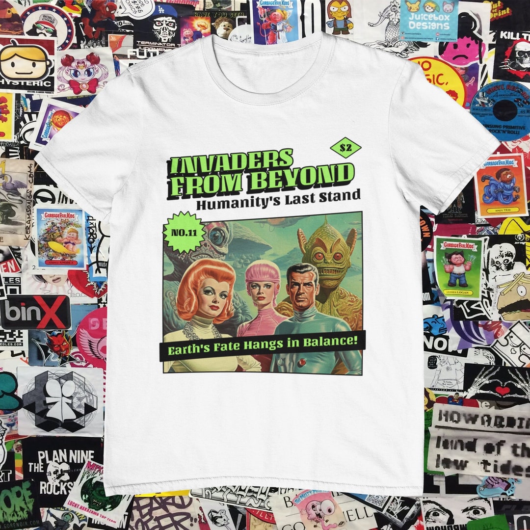 Retro Comic Book T Shirt | Invaders Reptilian | Aliens | Graphic Novel ...