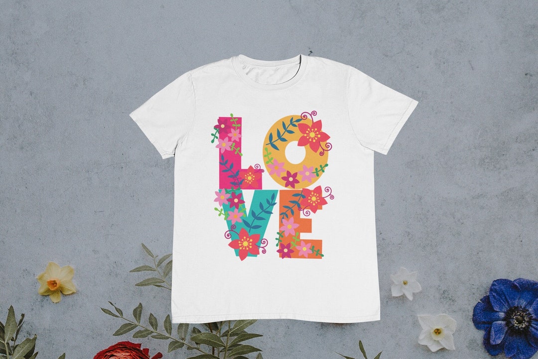 Love T Shirt / Floral Love Letters / Cute Love T Shirt / Vintage Love T ...