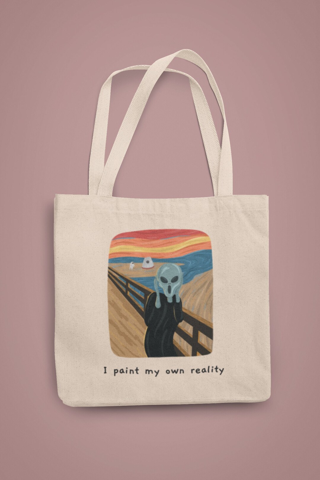 Alien Scream Tote Bag: Edvard Munch Art Inspired Shopping Bag - Etsy