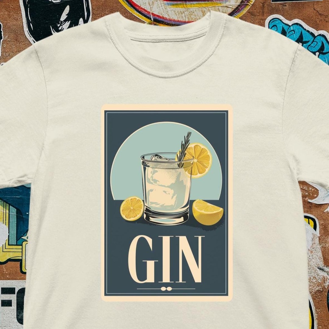 Vintage Gin Tonic T-shirt: Retro Alcohol Graphic Tee, Cocktail Lover ...