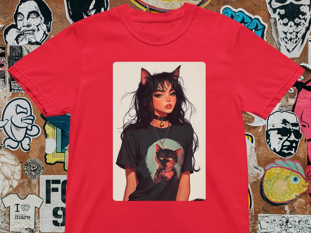 Anime Cat Girl T-shirt | Neko Aesthetic Tee | Cute Kawaii Alt Fashion ...