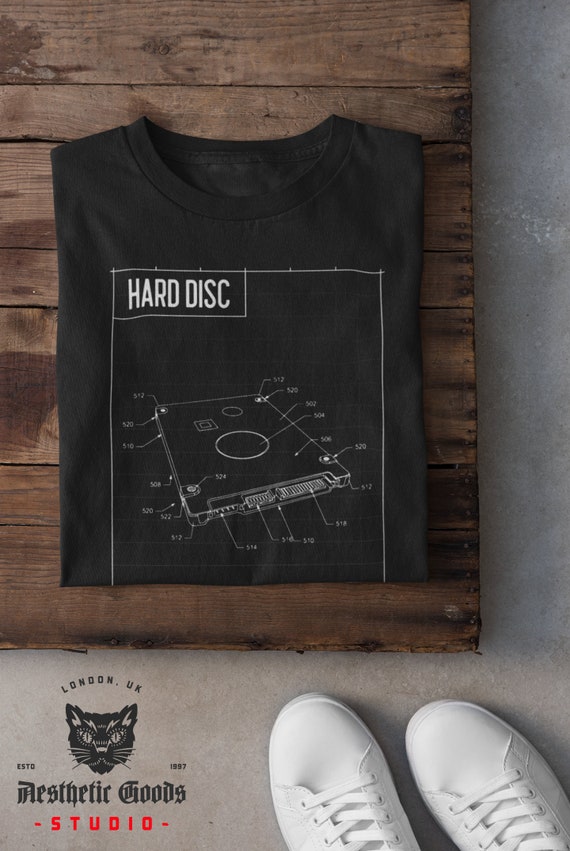Hard Disc Blueprint T Shirt / Hard Disc T Shirt / Computer | Etsy