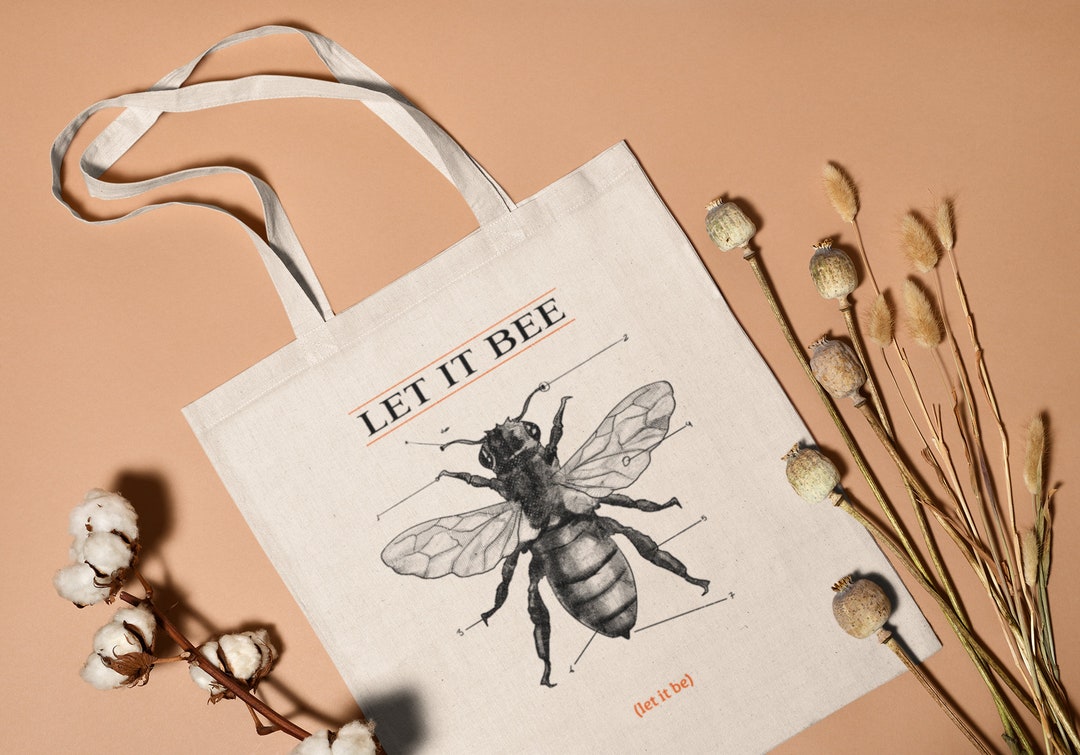Bee Tote Bag - Vintage Bee - Let It Bee - Bee Blueprint - Bee Biology ...