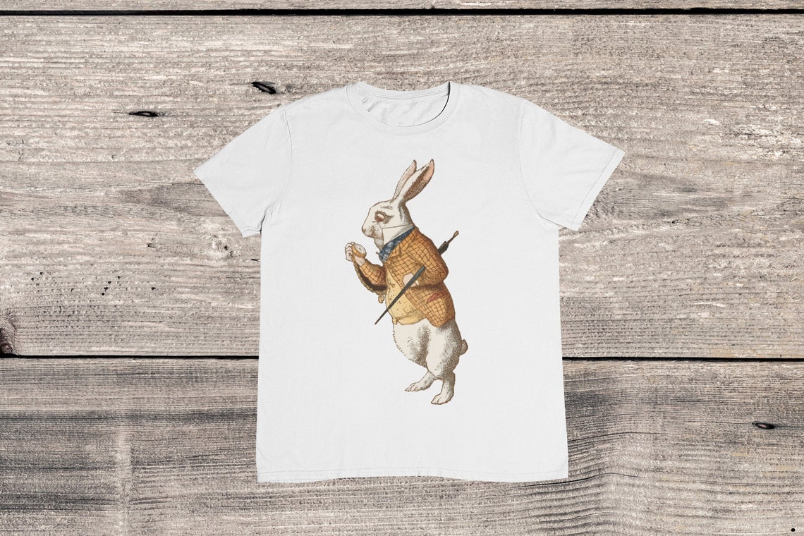 White Rabbit T Shirt / Wonderland / %100 Cotton - Etsy