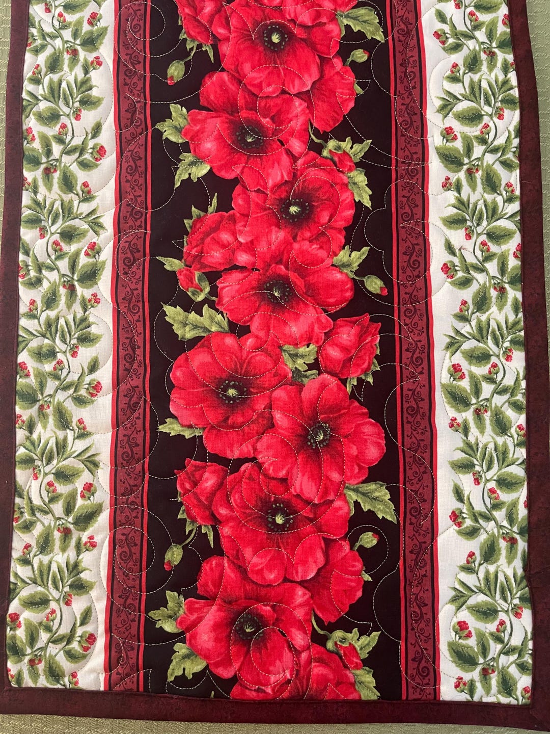 Red Poppies Table Runner - Etsy
