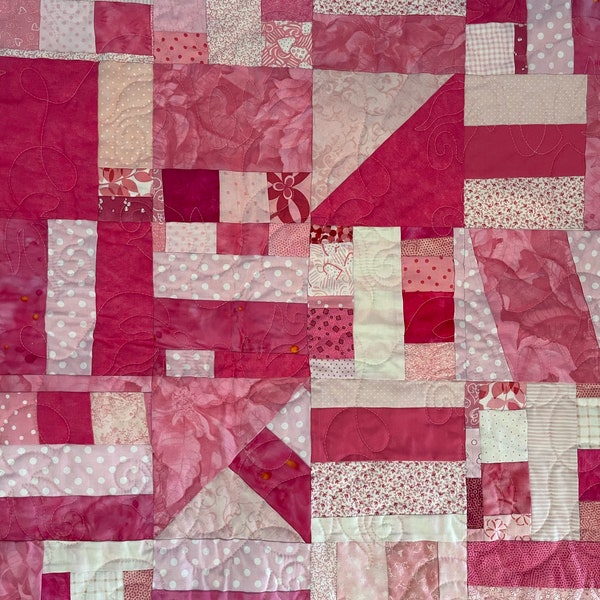 Pink Patchwork Quilt - Etsy