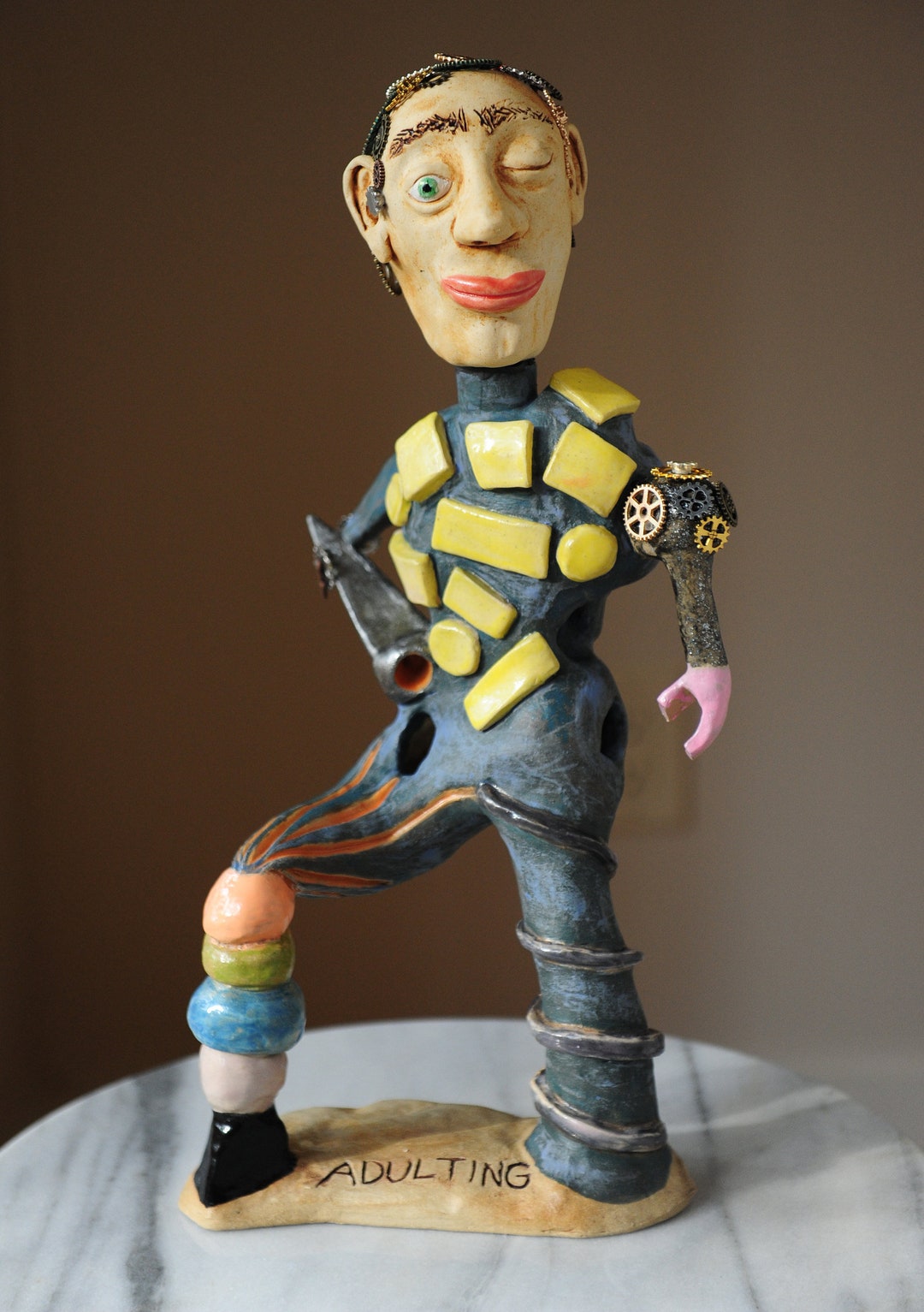 Adulting #1 - Mr. Sassy, Home Decor, Sculpture, Handmade, Figure Art ...