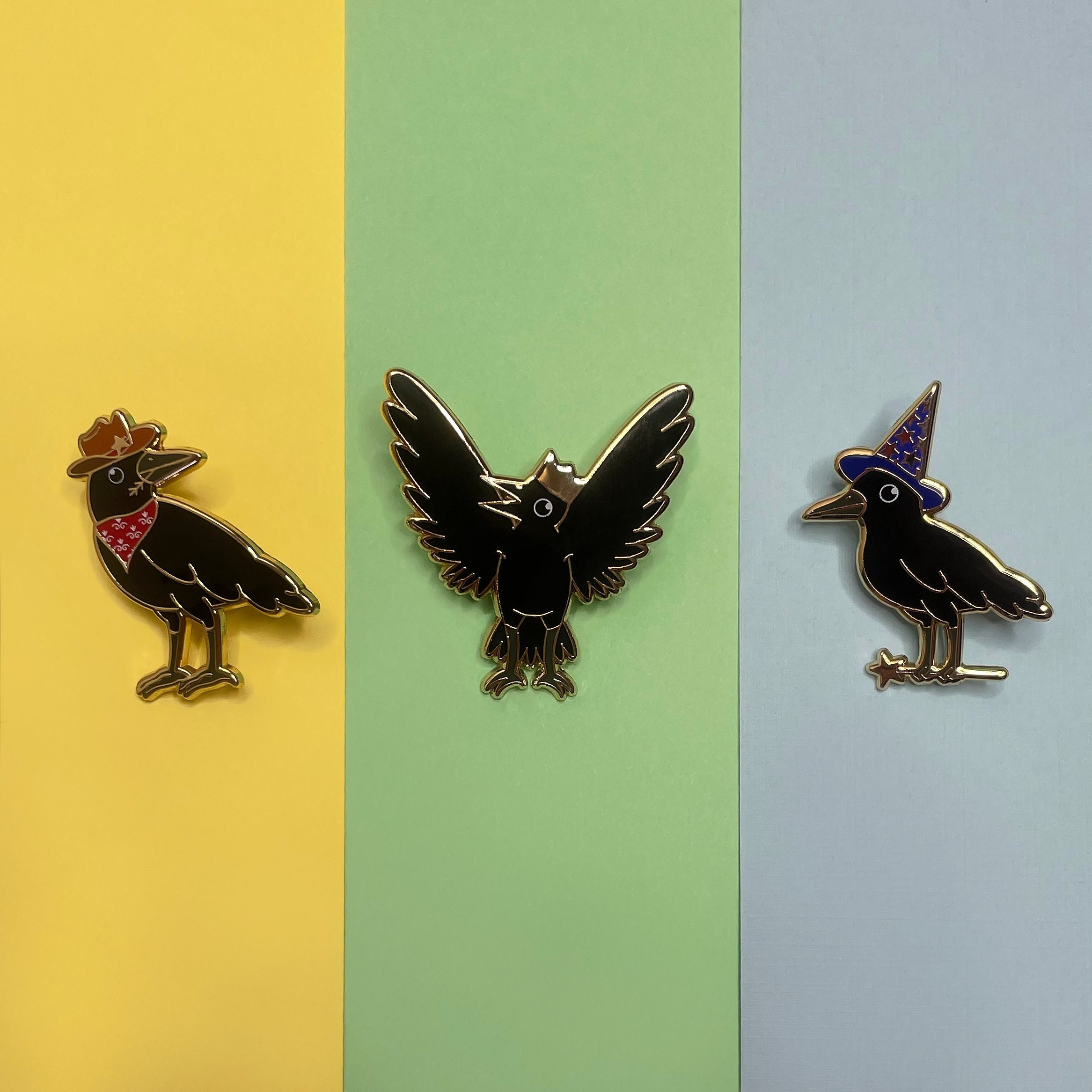 Crow Enamel Pins - Etsy