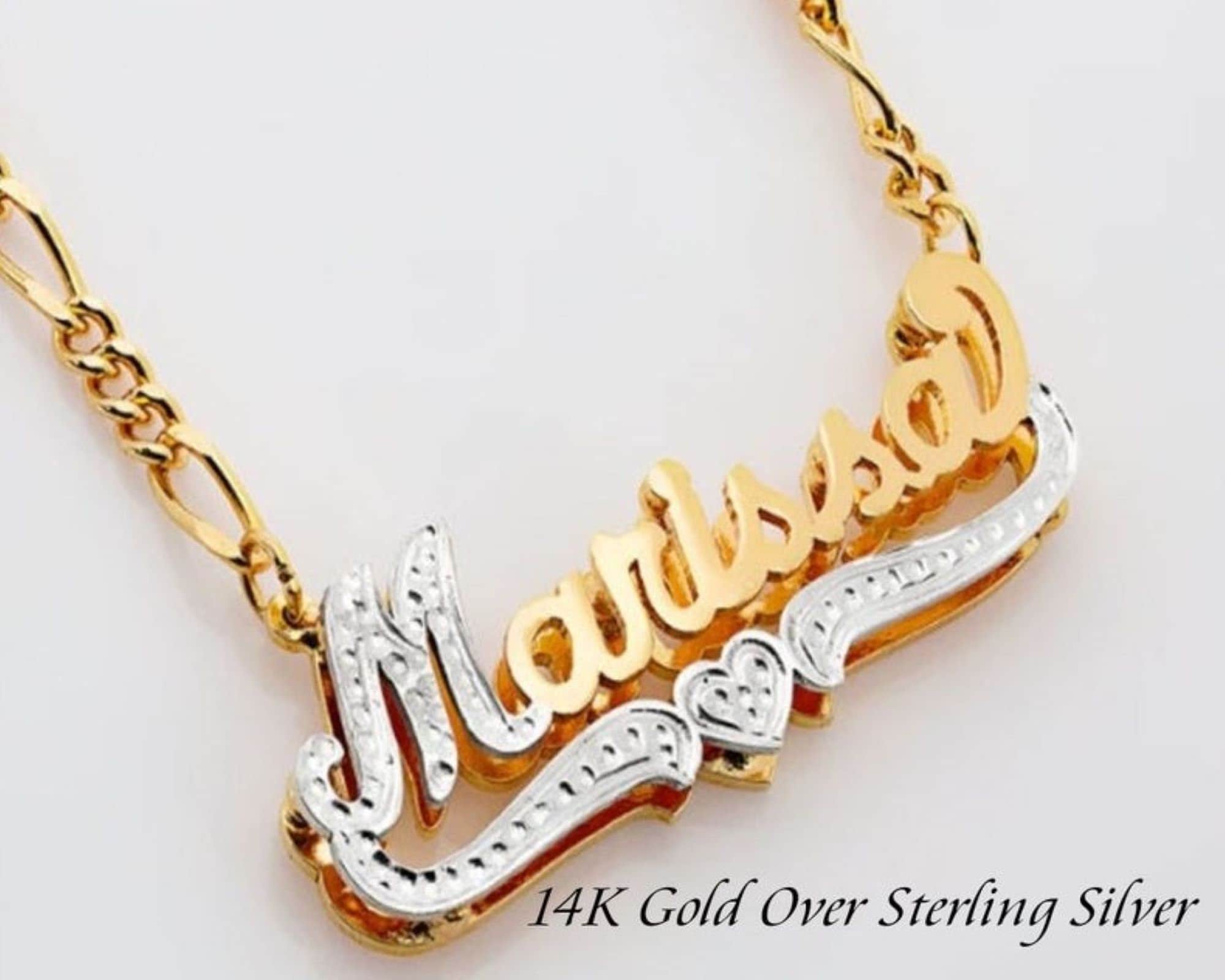 Name Plate Necklace 14k Gold Nameplate Necklace Custom Etsy