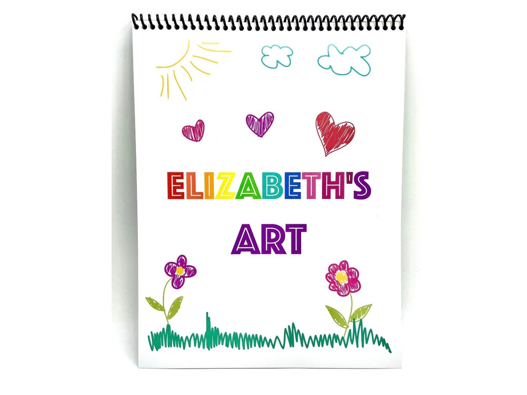 Personalized Art Pad - 8.5x11 - Custom Spiral Drawing Book for Boy or ...