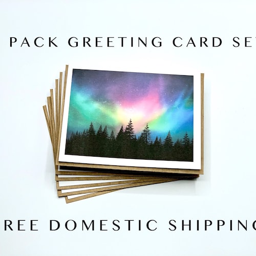 Aurora Borealis Cards Northern Lights Sky Beautiful Greeting | Etsy