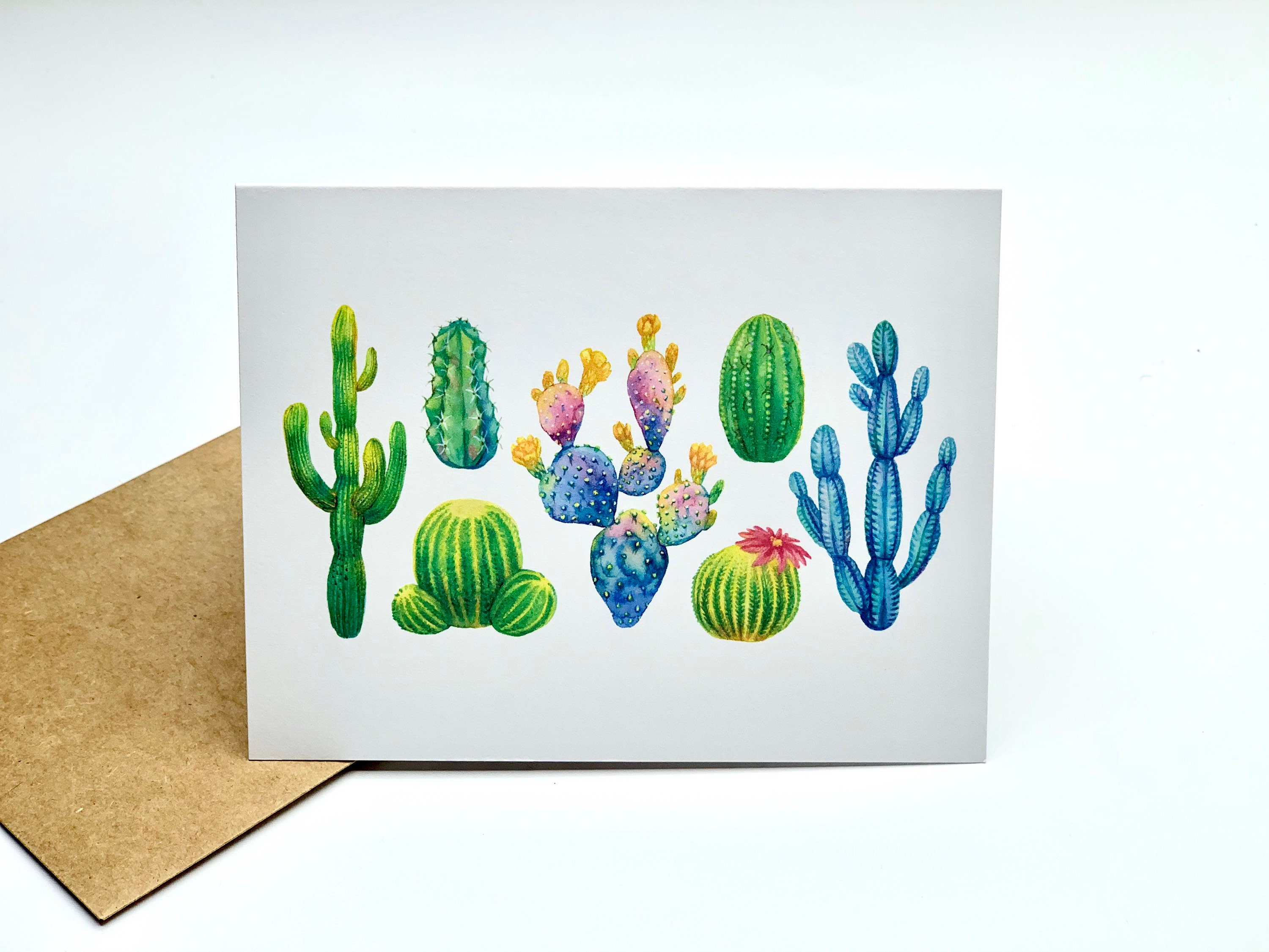 Succulent Card succulents cards cactus cards cacti Greeting | Etsy