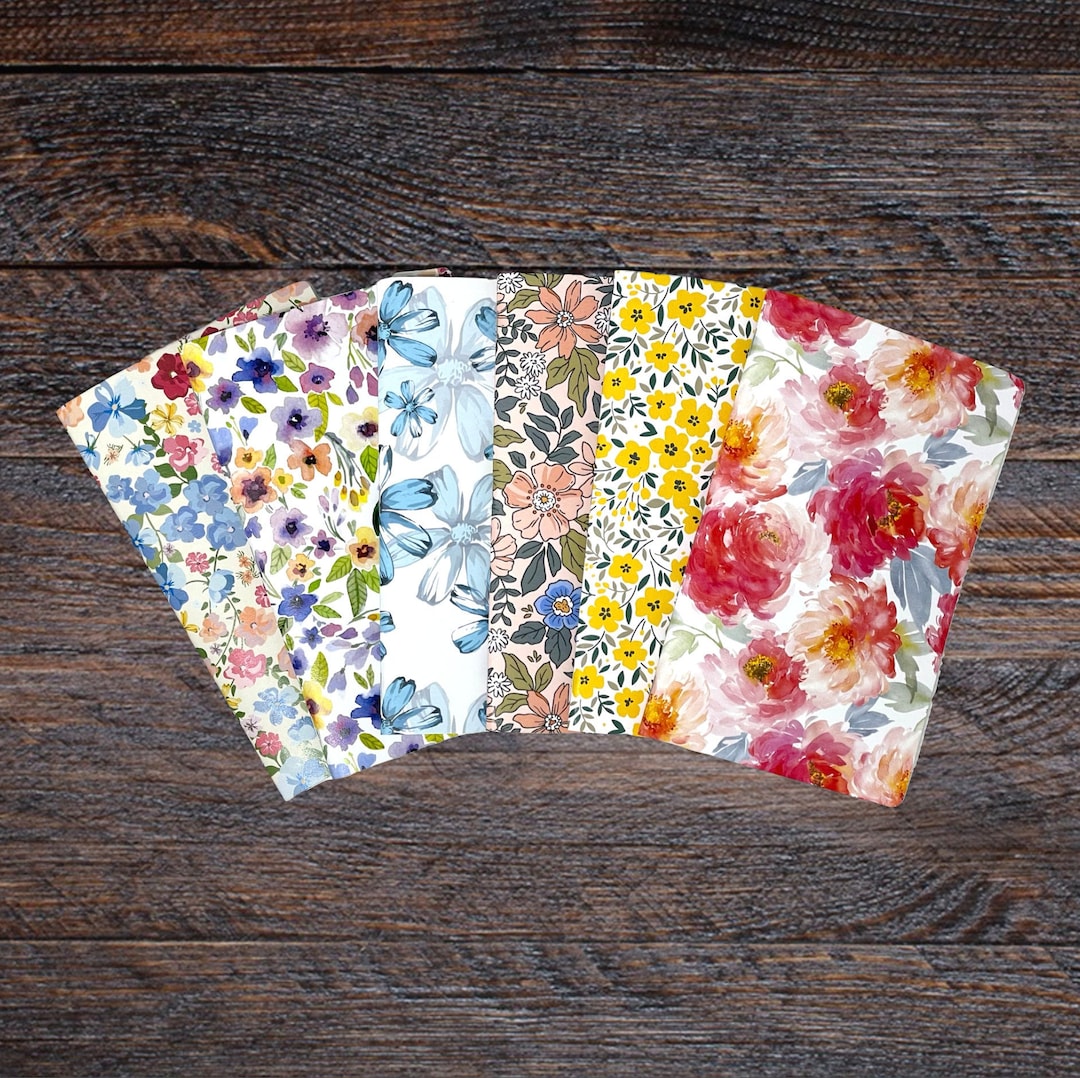 Floral Notebooks - 6 Pack Notebooks - Watercolor Design Notebooks ...