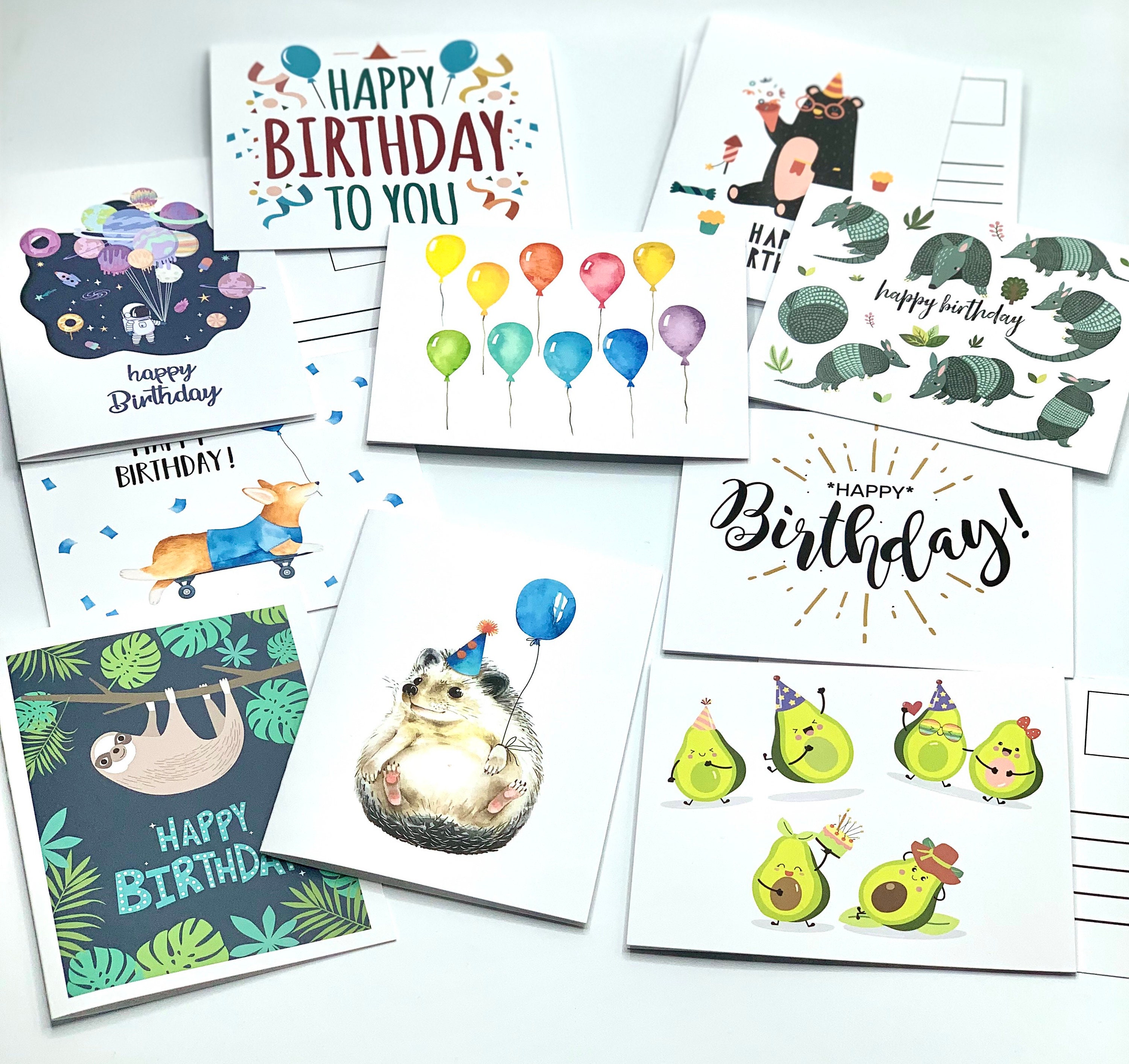 Birthday Postcards - 20 Pack Postcards, Assorted Postcard, Snail Mail ...