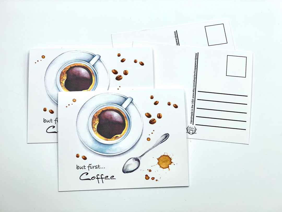 Coffee Postcard - 4 Post Cards - Penpal - Letter - Coffee Date Cards ...