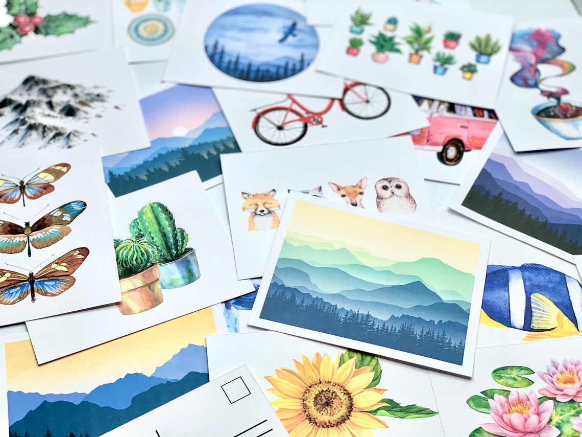 20 Pack Postcards, Assorted Postcard, Snail Mail, Letter, Stationery ...