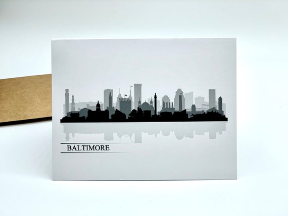 Baltimore Card Maryland City Skyline Cards gratte-ciel - Etsy France