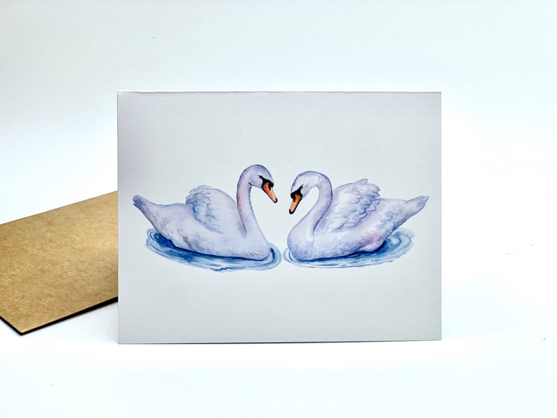 Paper Paper & Party Supplies birds swans happy card blank card Swan ...
