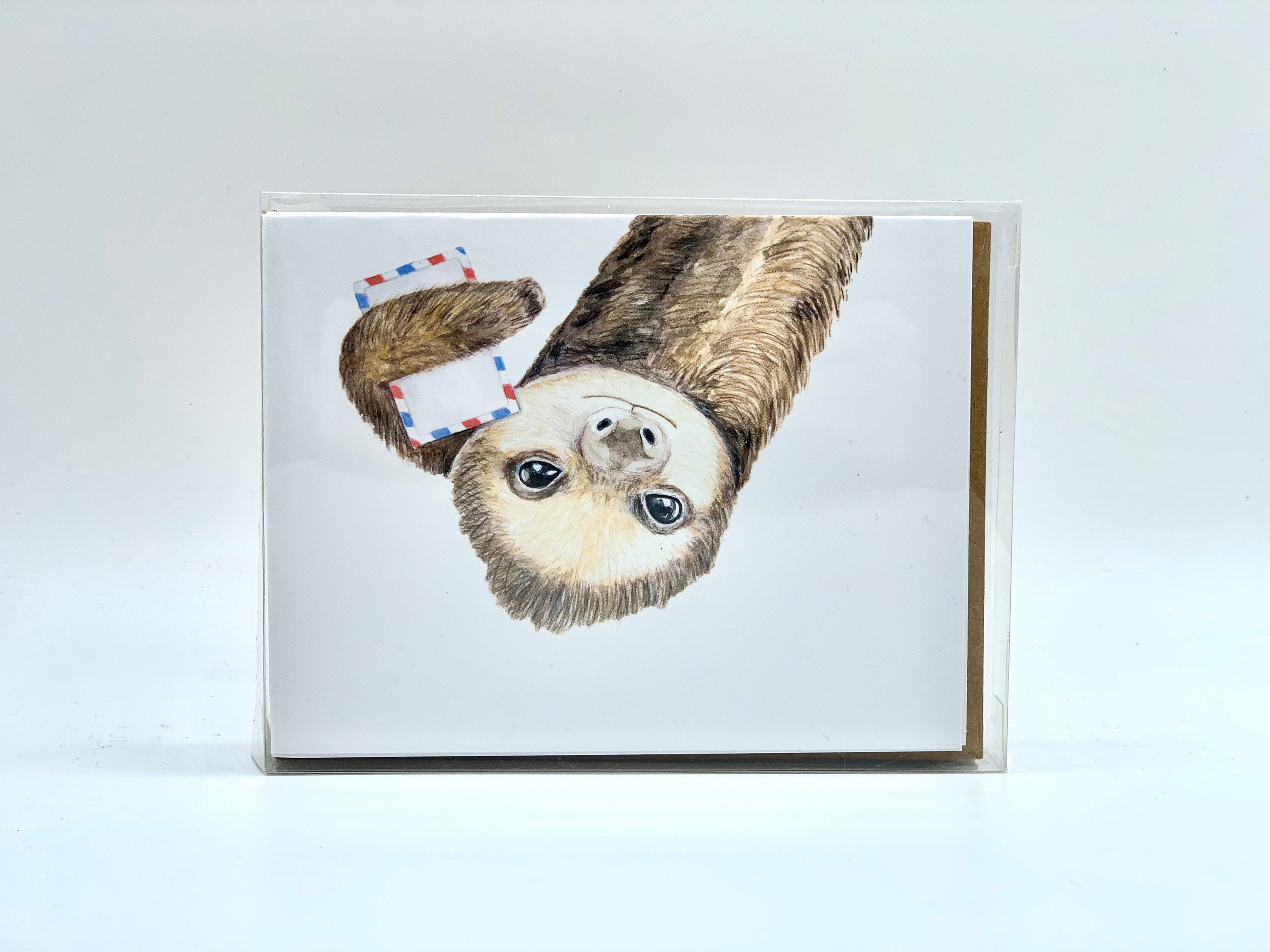 Sloth Card Sloths Cards Blank Greeting With Envelope Thank - Etsy