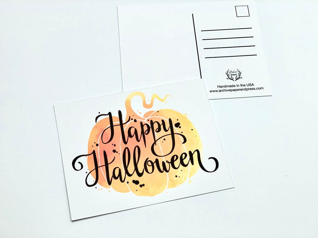 Happy Halloween Postcards - 4 Post Cards - Etsy