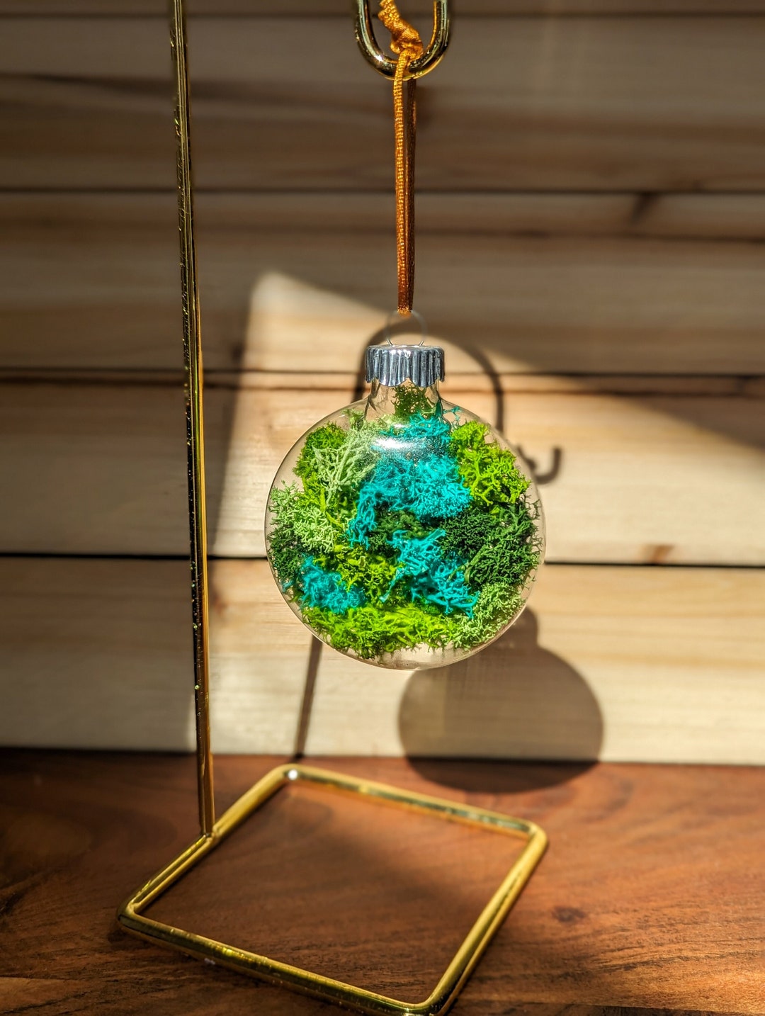 Natural Moss Glass Disc Ornament - Etsy