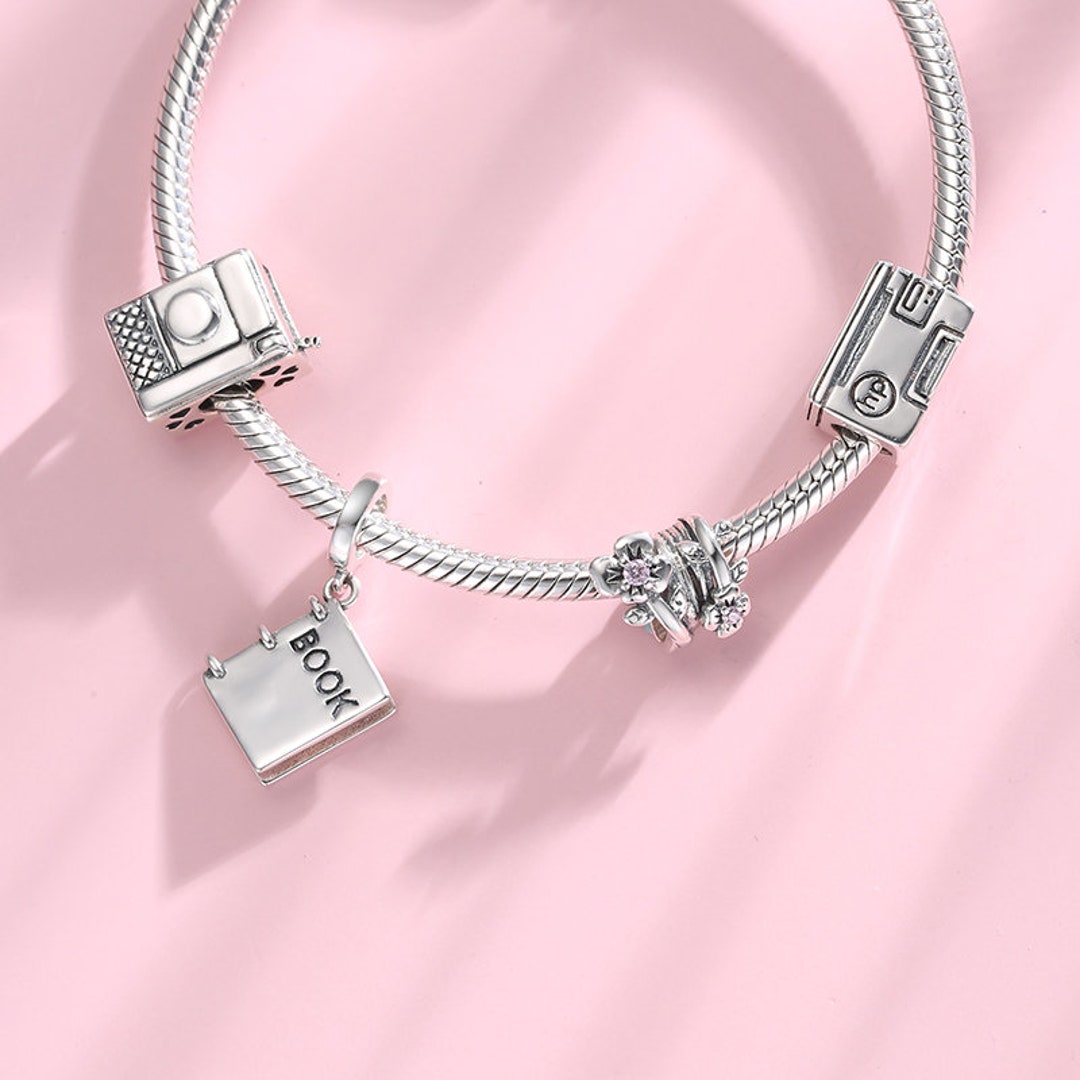 Wow Charms 925 Sterling Silver Charm Printer Book Flowers Beads Pendant ...