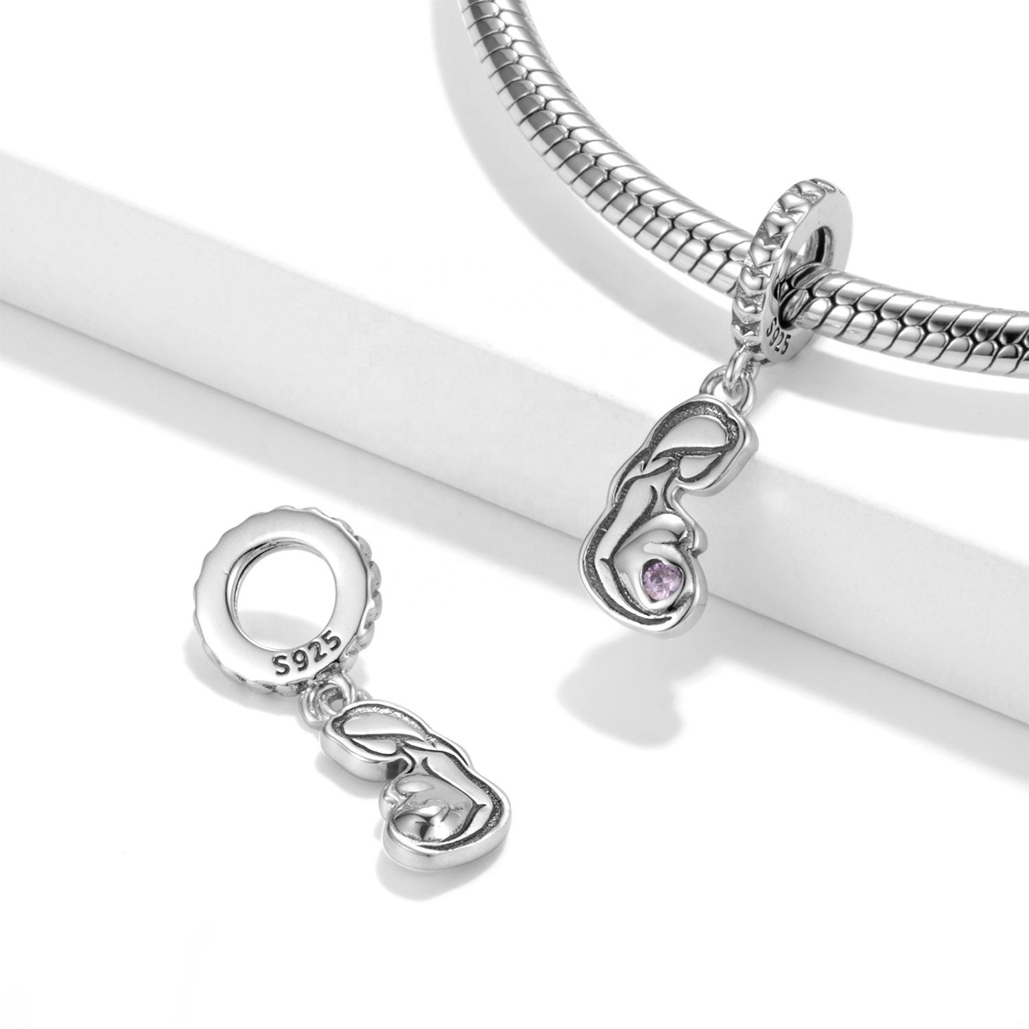 Wow Charms 925 Sterling Silver | Charms Bracelets Mom & Baby Mother ...
