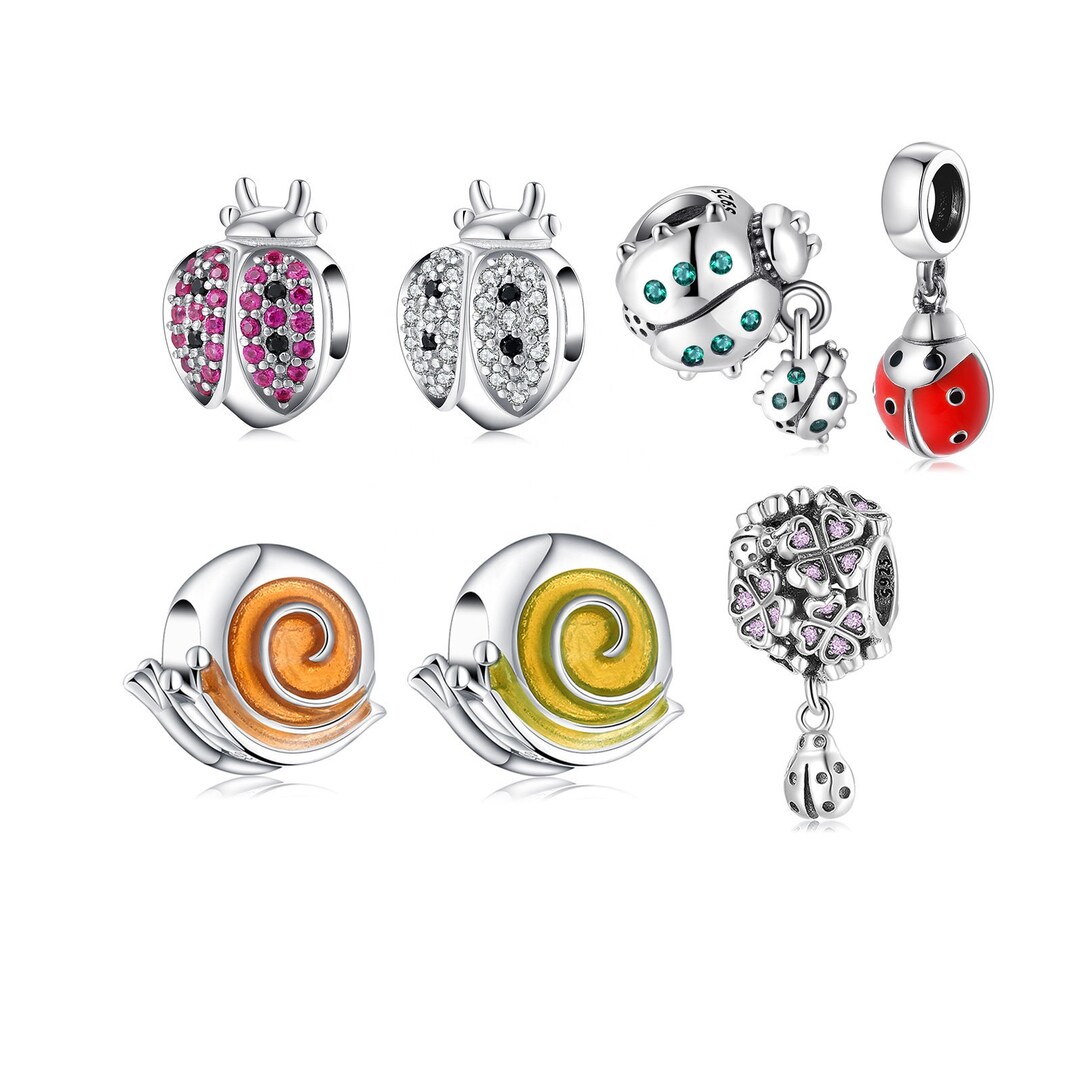 Wow Charms 925 Sterling Silver Charms Clover Ladybug Animals Pendants ...