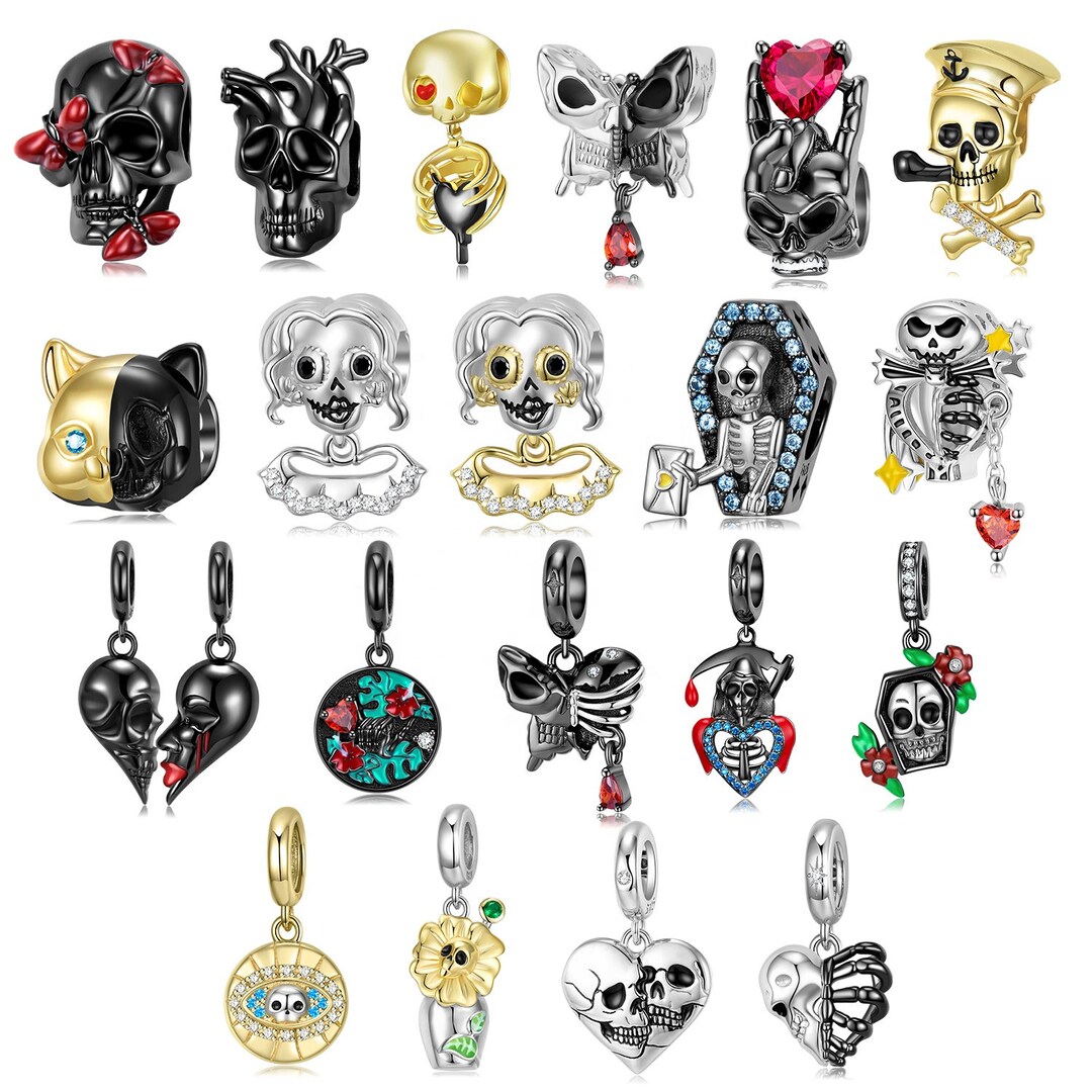 Wow Charms 925 Sterling Silver Charms Skull Series Pendant Charms Fit ...