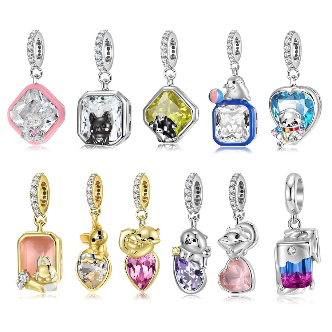 Wow Charms 925 Sterling Silver Charms Animal Pendant & Zirconia Animal ...