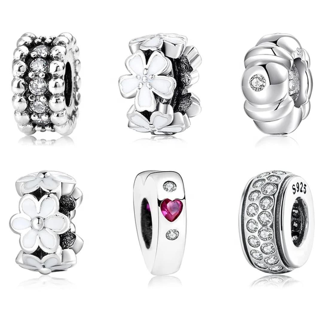 Wow Charms 925 Sterling Silver | Charms Stoppers Spring Flower Six ...