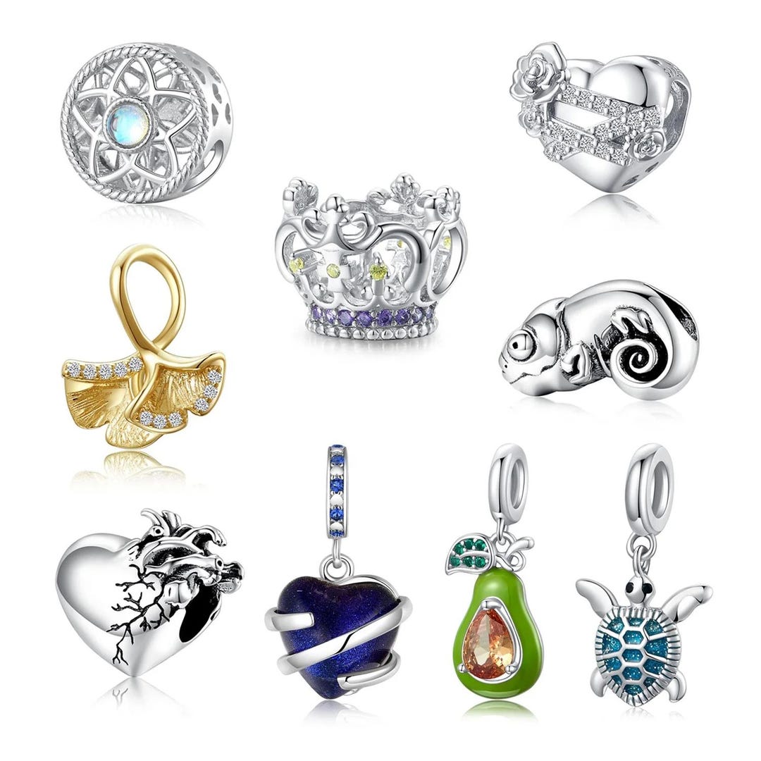 Wow Charms Store Leaf, Crown, Heart, Flower Charms Avocado & Turtle ...