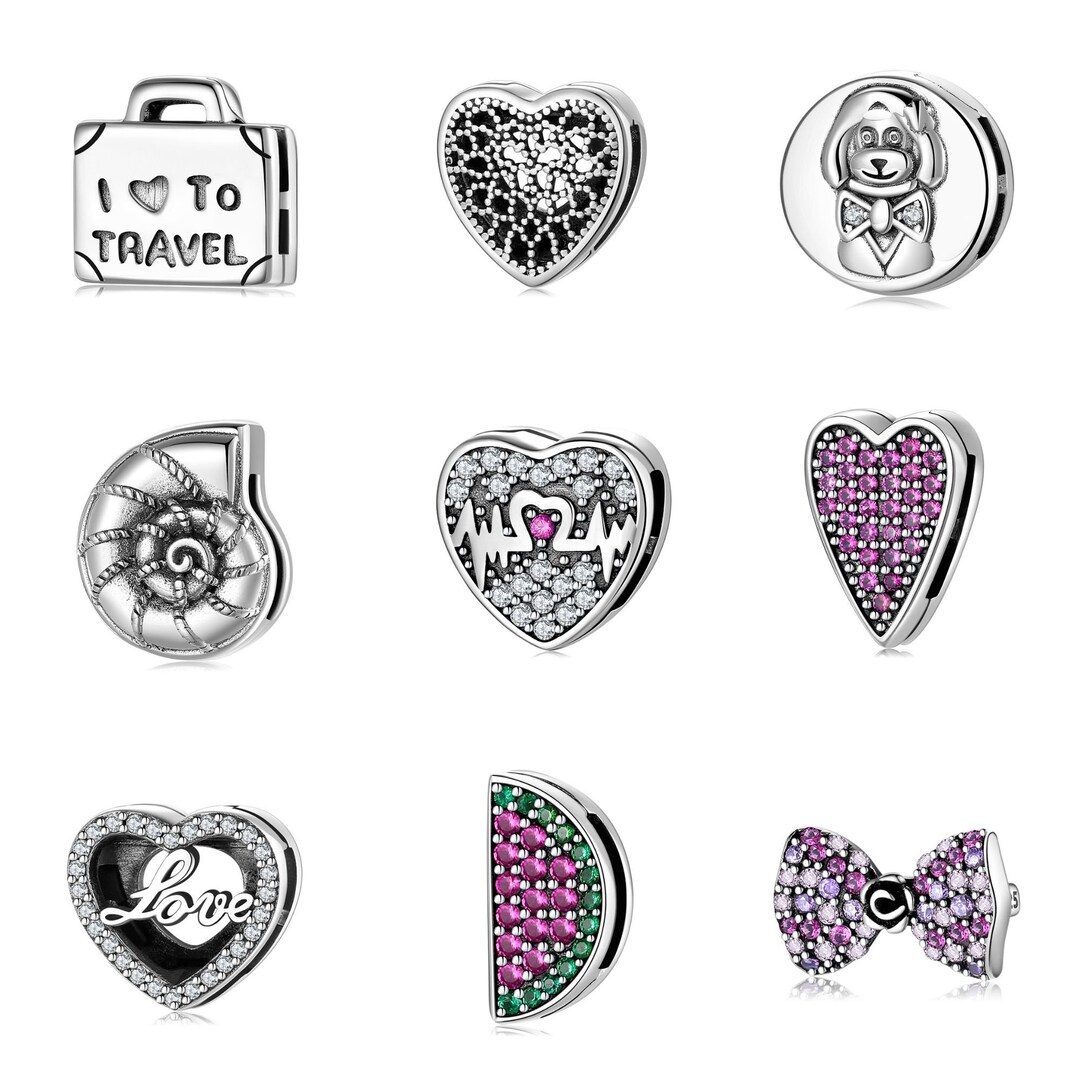 Wow Charms 925 Sterling Silver | Reflection Clips Heart I Love to ...