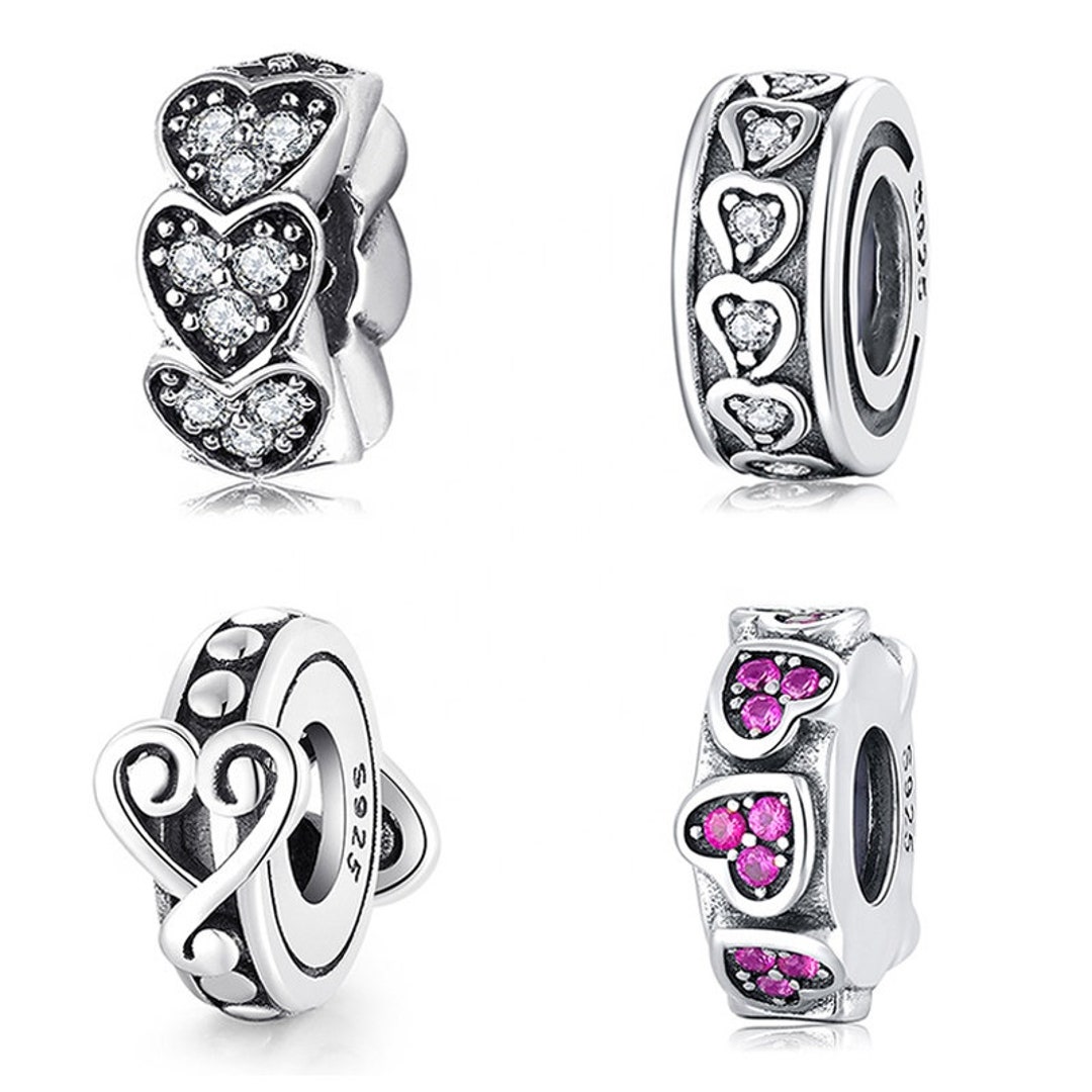 Wow Charms 925 Sterling Silver | Silver Clip & Stoppers Hearts Zircon ...
